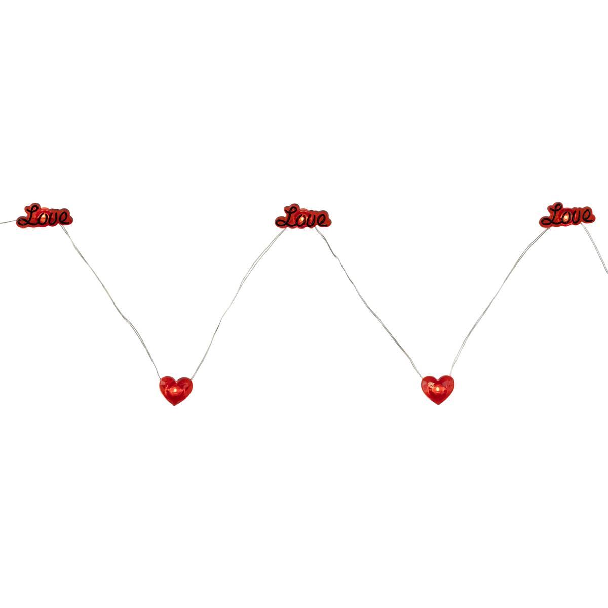 Northlight 6.25ft 20-Count Red ValentineS Day Love And Heart Led Copper Wire String Lights  One Size  Red