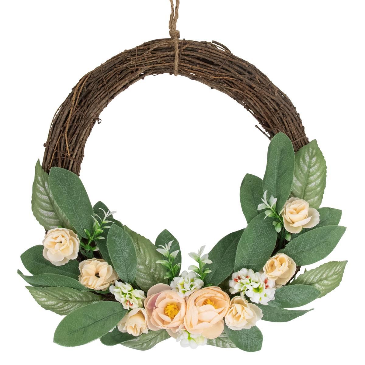 Click here for Northlight Seasonal Mini Peach Rose Spring Wreath prices