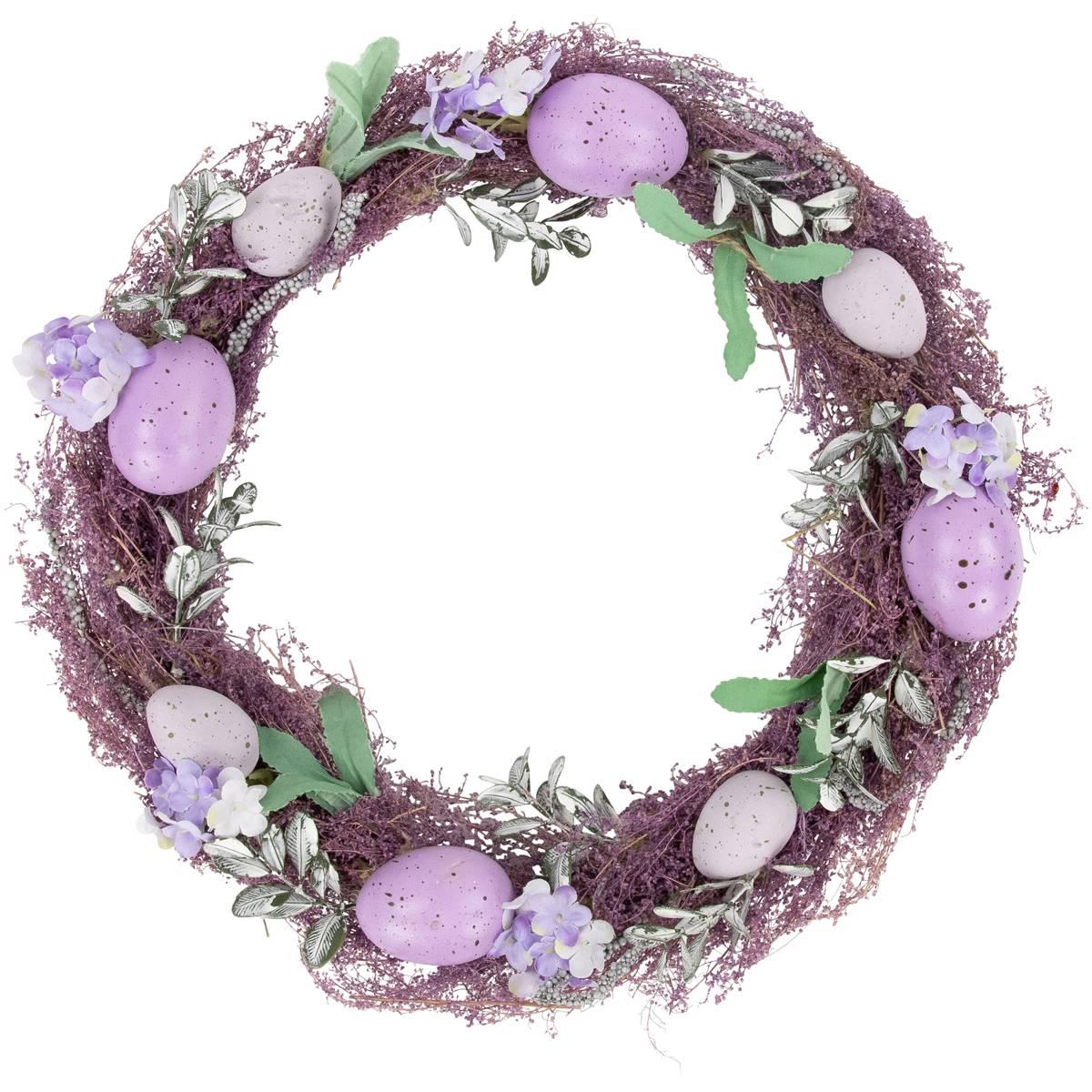 Northlight Seasonal Speckled Egg Floral Easter Twig Wreath