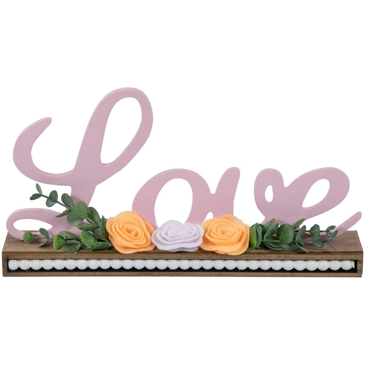 Northlight Seasonal Valentines Day Love with Flowers Sign
