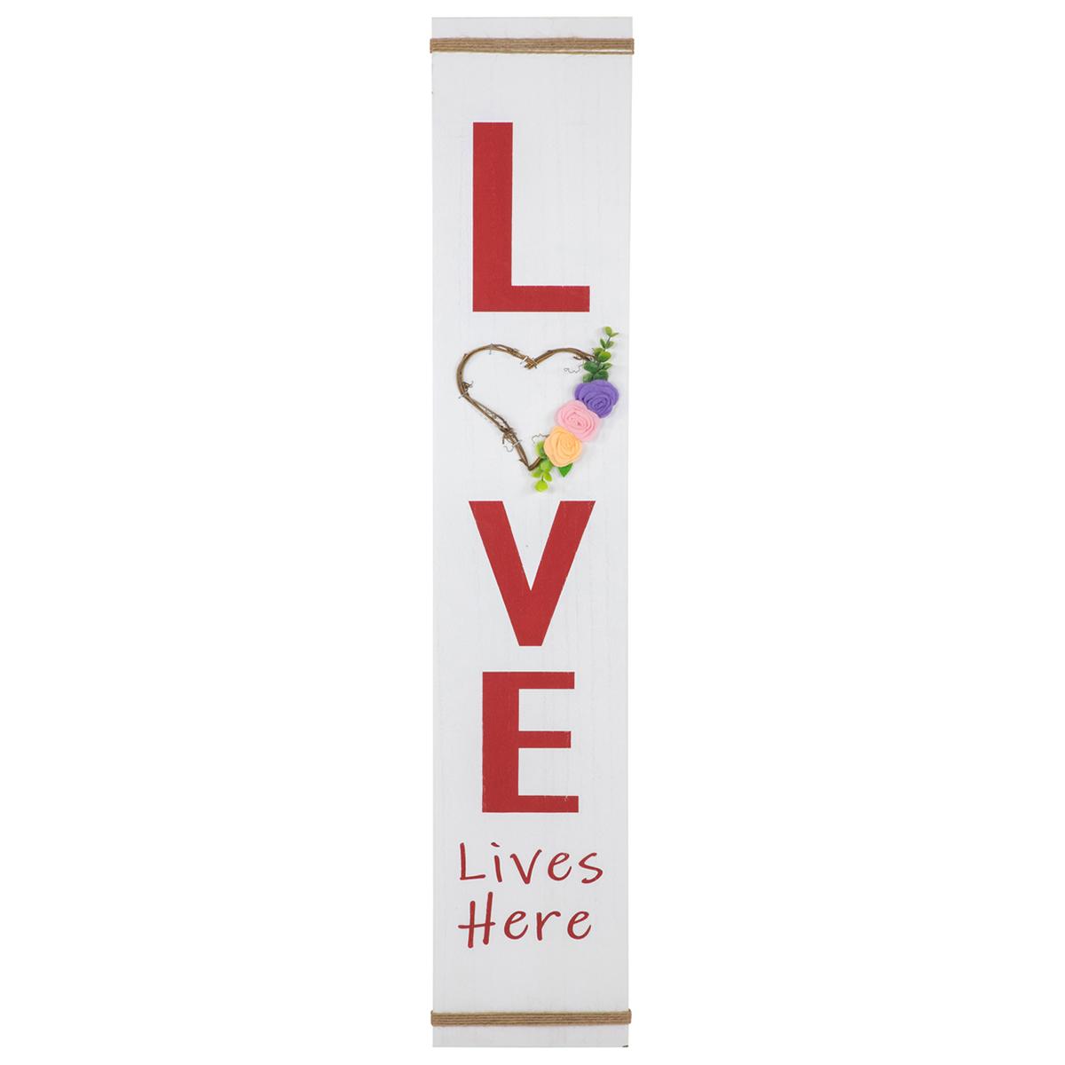Northlight Love Lives Here Valentines Day Porch Sign  One Size  White