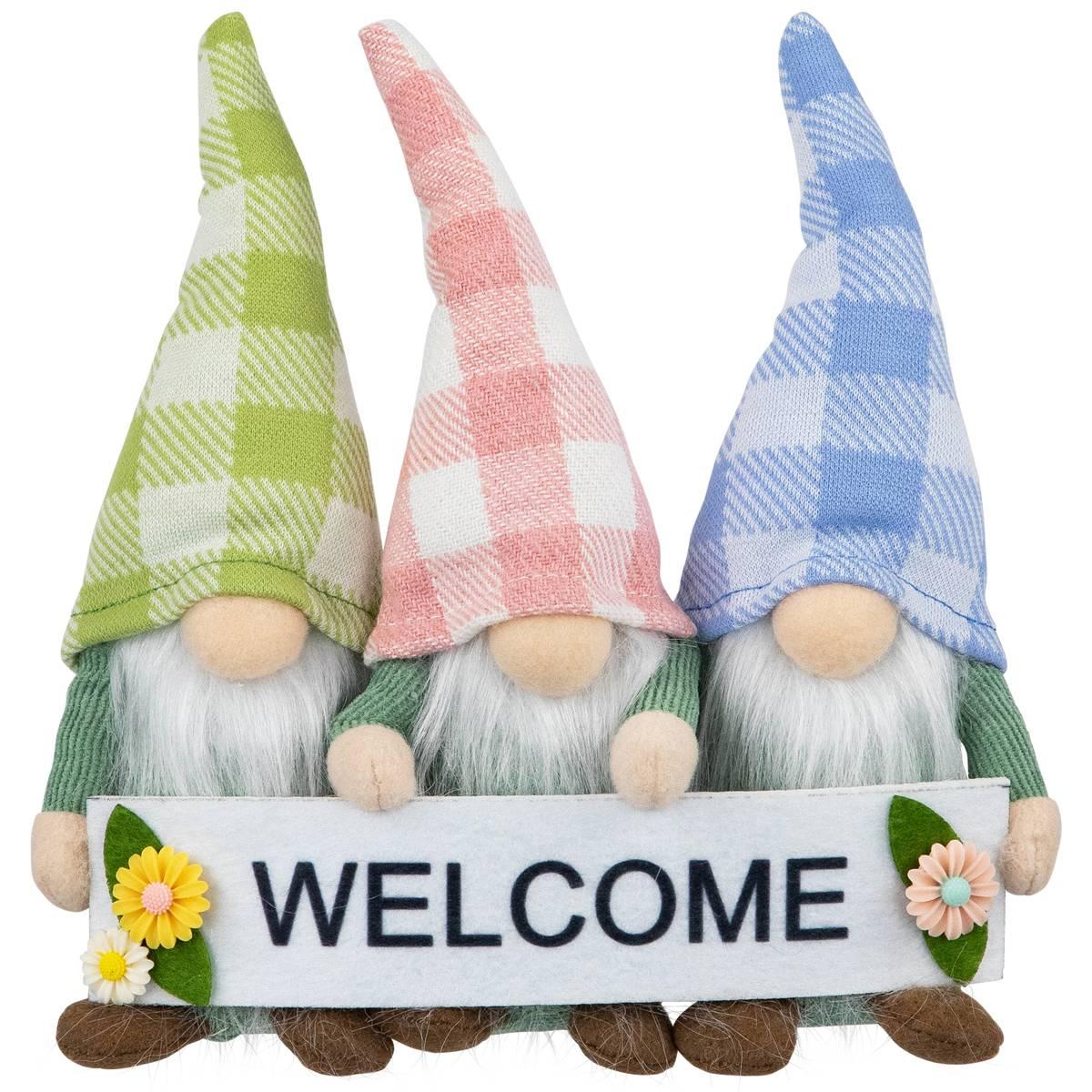 Click here for Northlight Seasonal Gnome Trio with Welcome Banner... prices
