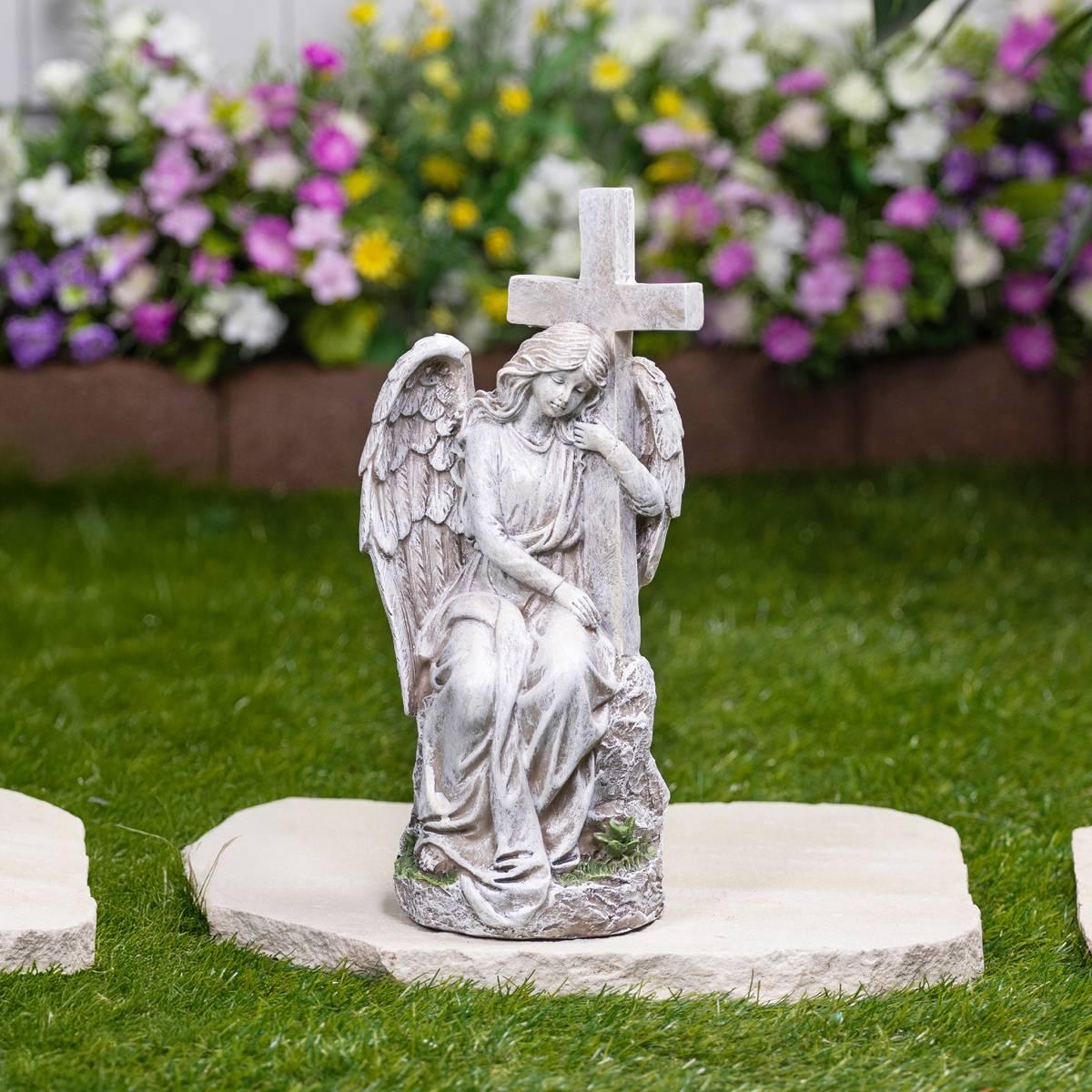 Click here for Northlight Seasonal Angel with Cross Memorial Stat... prices