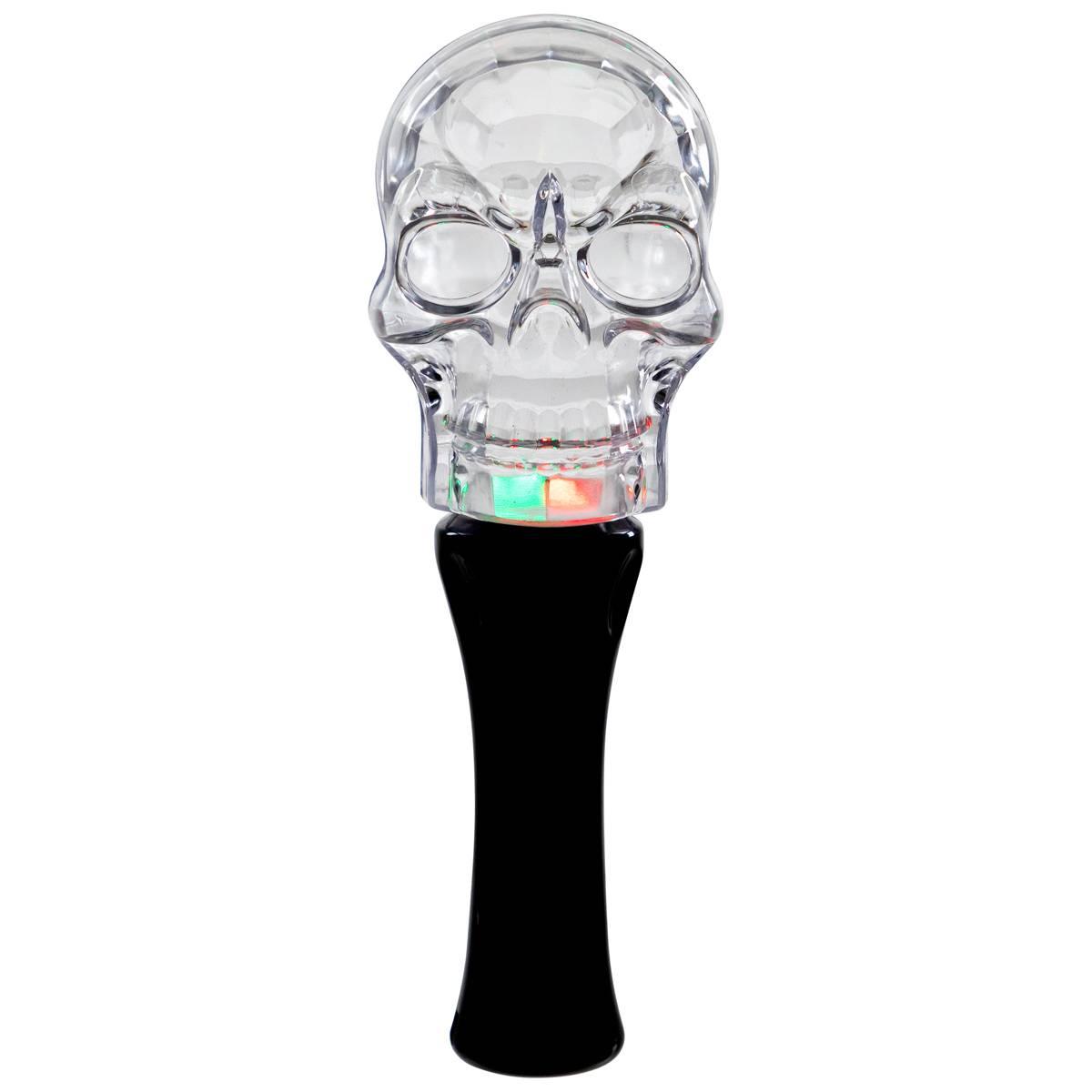 9 LED Transparent Multi-Function Halloween Skull Light  One Size  Black