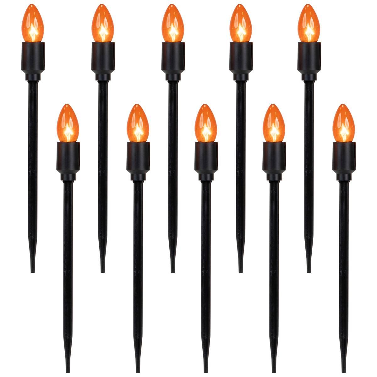 Northlight Seasonal 10ct. Orange Bulb Halloween Pathway Markers