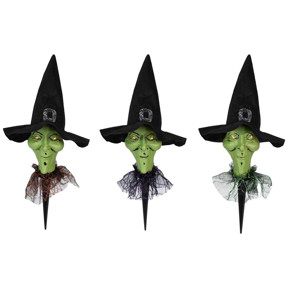 Northlight Seasonal 3ct. Smirking Witch Halloween Pathway Markers