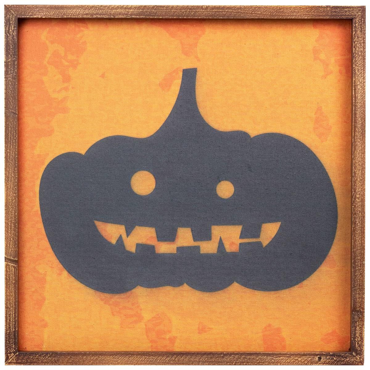 Northlight Black Jack O Lantern Silhouette Wall Sign  One Size  Orange