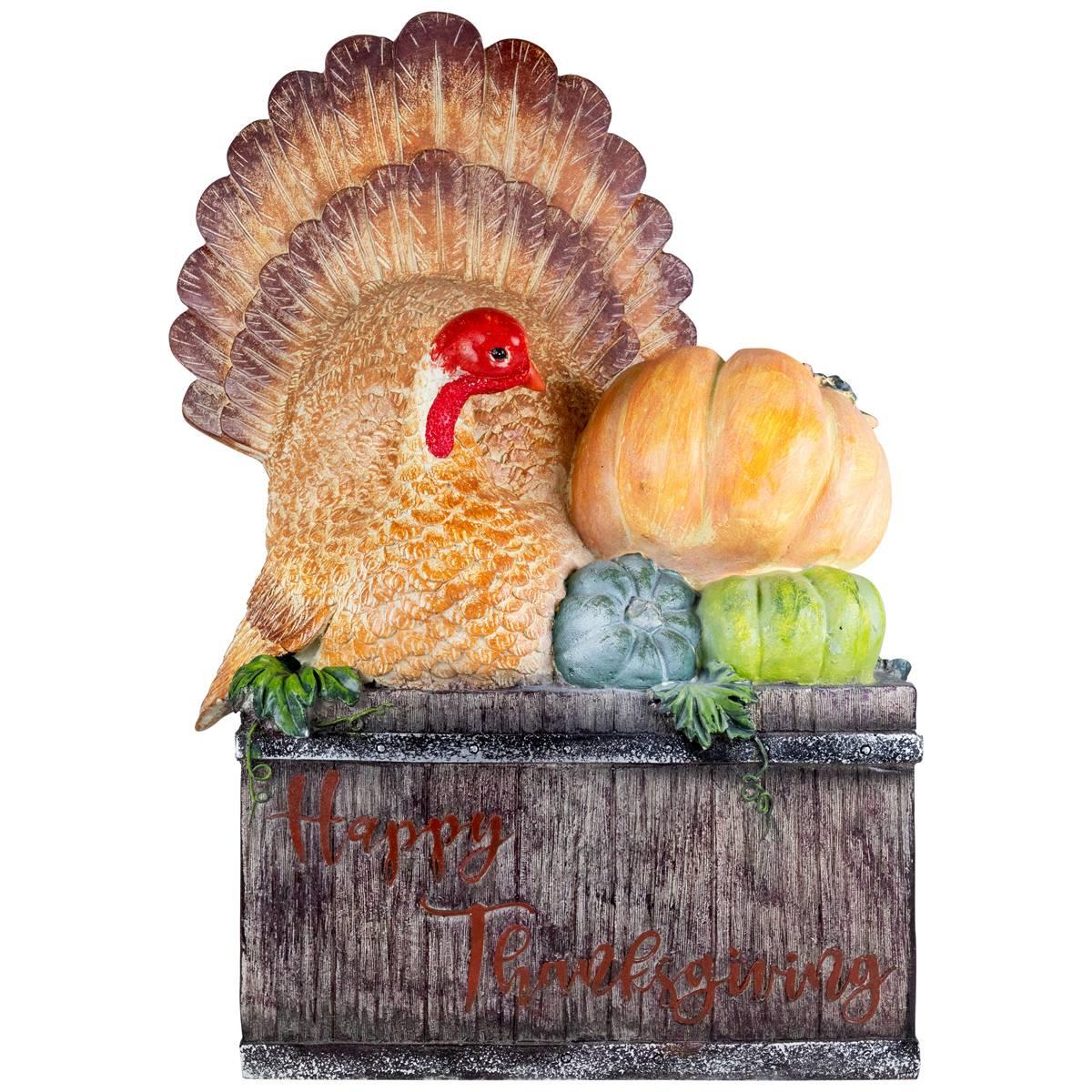 Northlight Seasonal 20.25in. Turkey Happy Thanksgiving Decor