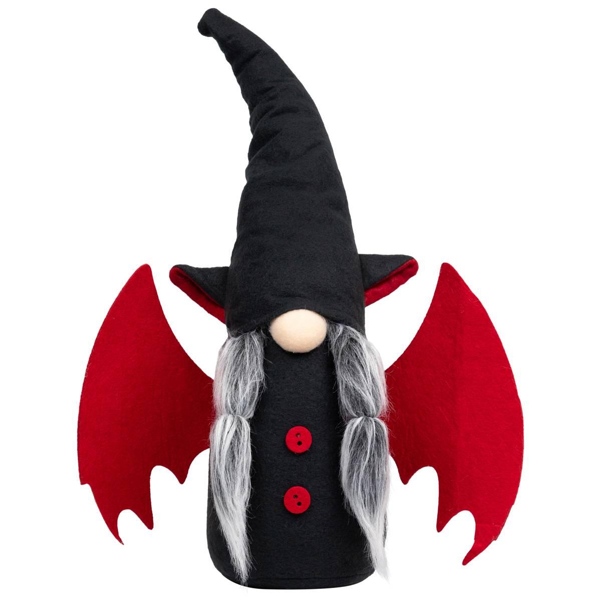 Northlight Black/Red Halloween Girl Gnome 17in Halloween Gnome  One Size  Black