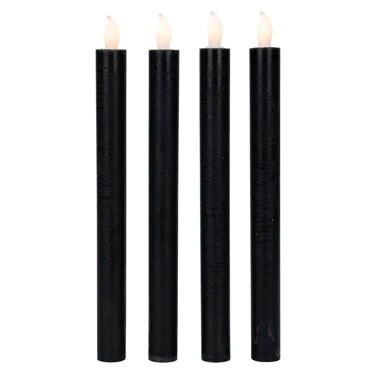 Northlight 9.5in Black Led Flickering 4-pc. Flameless Candle  One Size  Black