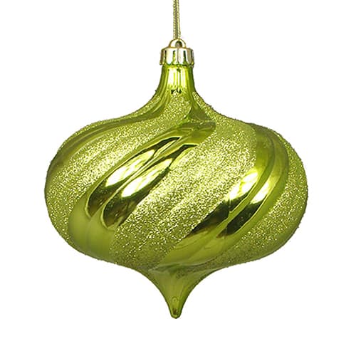 4ct Mocha Brown Swirl Shatterproof 2-Finish Onion Drop Christmas Ornaments 5.75 (150mm)  One Size  Brown