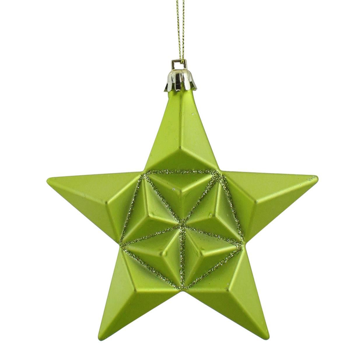 Click here for DAK 12ct Green Kiwi Glitter Star Shatterproof Chri... prices