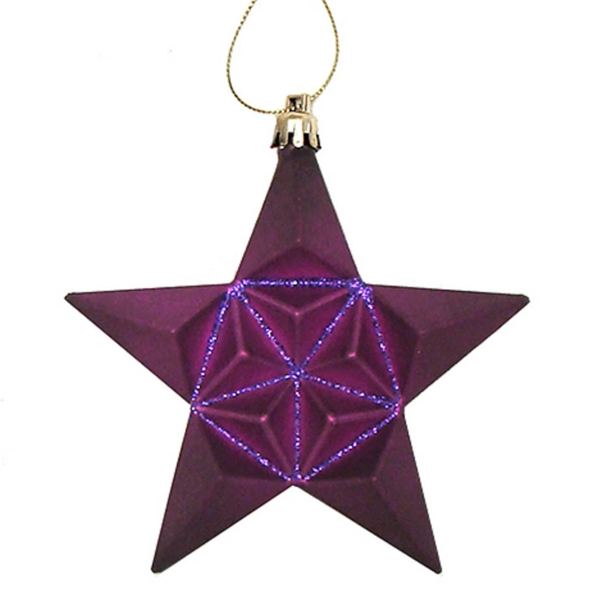 Click here for DAK 12ct. Purple Shatterproof 2-Finish Star Christ... prices