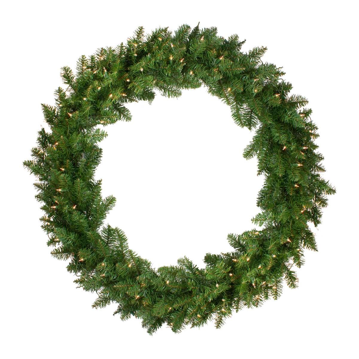 Pre-Lit Eastern Pine Artificial Christmas Wreath - 48-Inch Clear Lights  One Size  Green