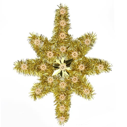 21 Gold Star of Bethlehem Christmas Tree Topper - Clear Lights  One Size  Multiple Colors