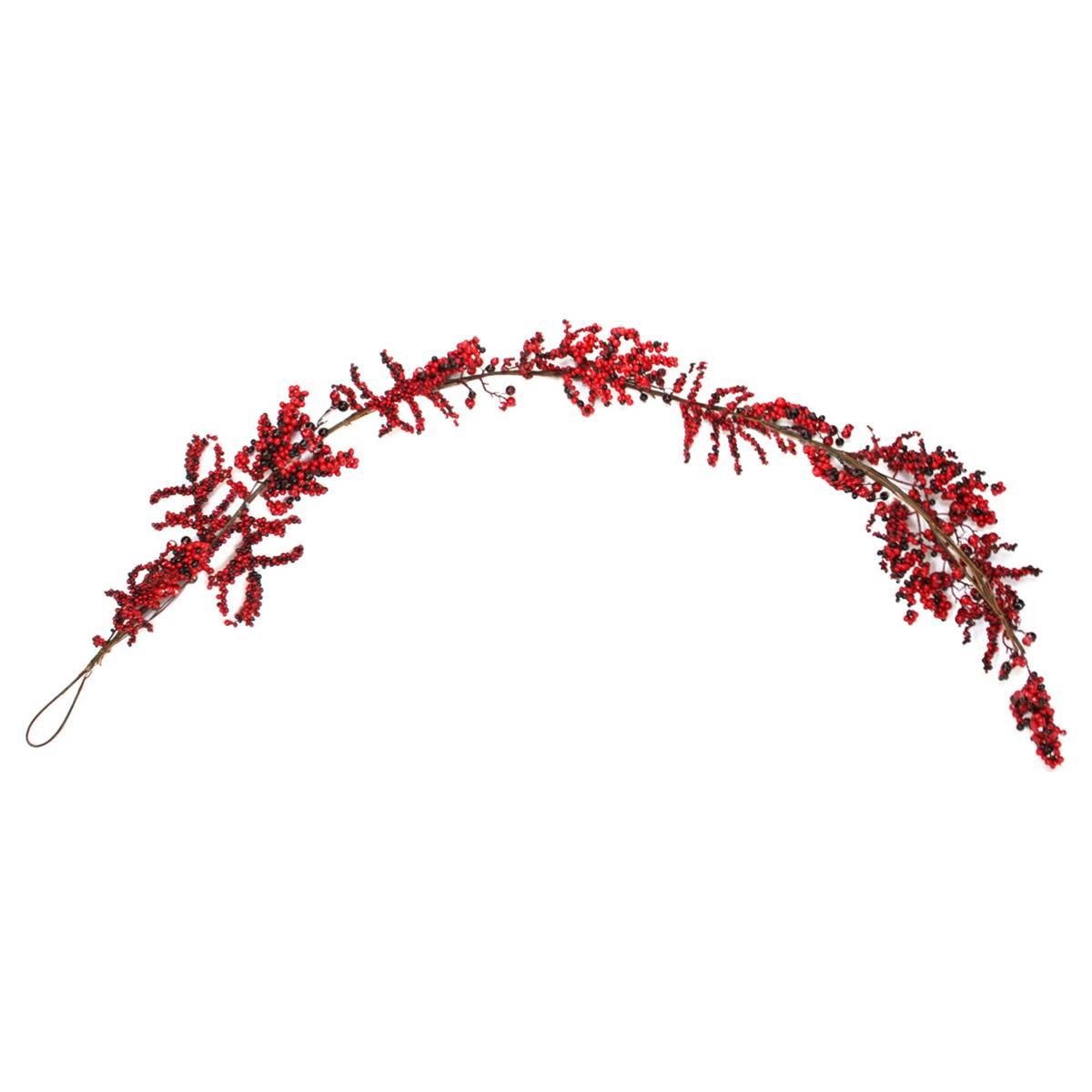 6 x 8 Burgundy Red Berry Artificial Christmas Garland- Unlit  One Size  Red