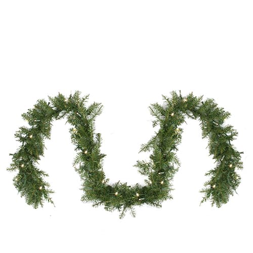 Northlight 9 Pre-Lit Northern Pine Artificial Christmas Garland - Warm White Led Lights - Green