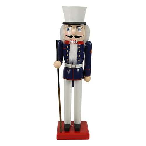 14 Blue and White Traditional Christmas Nutcracker Soldier with Rifle  One Size  Blue