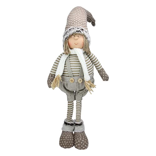 26 Gray and Brown Standing Nordic Boy Christmas Tabletop Figure  One Size  Brown