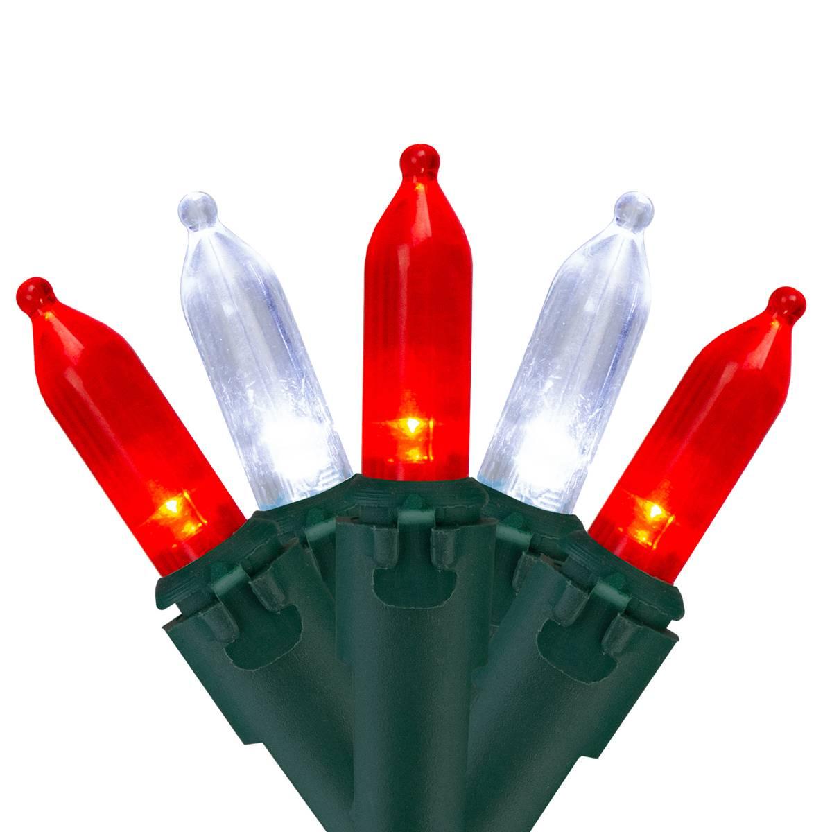 Northlight Set of 100 Red Pure White Led Mini Christmas Lights 4 Spacing - Green Wire - Red