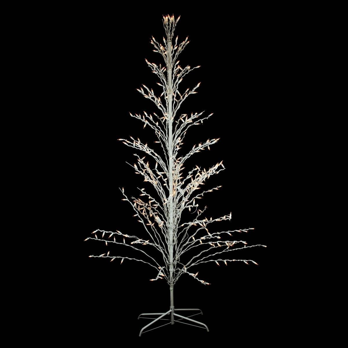 Northlight 4 White Cascade Twig Tree Outdoor Decoration Clear Lights Christmas Yard Art  One Size  White