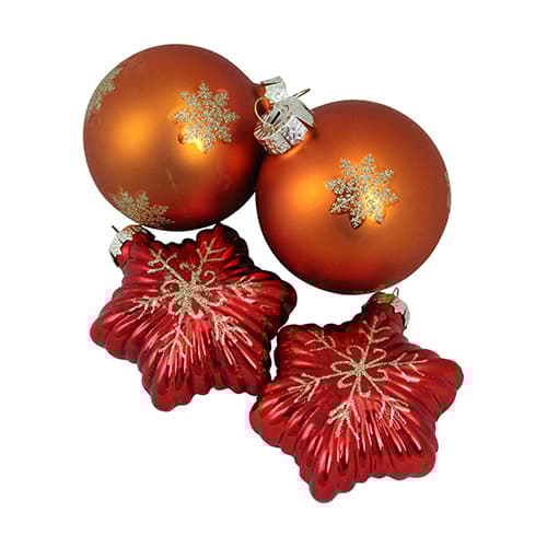 Northlight Stars And Orange Balls 4-pc. Christmas Ornament  One Size  Yellow