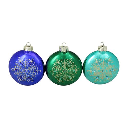 Northlight Snowflake Disc Glass 3-pc. Christmas Ornament  One Size  White