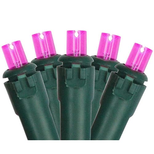 Northlight Set of 50 Pink Led Wide Angle Christmas Lights on Green Wire - Pink