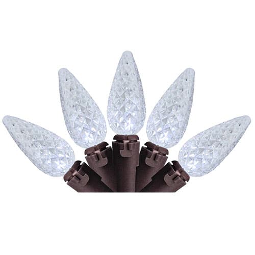 Northlight 70ct Pure White LED Faceted C6 Christmas String Lights