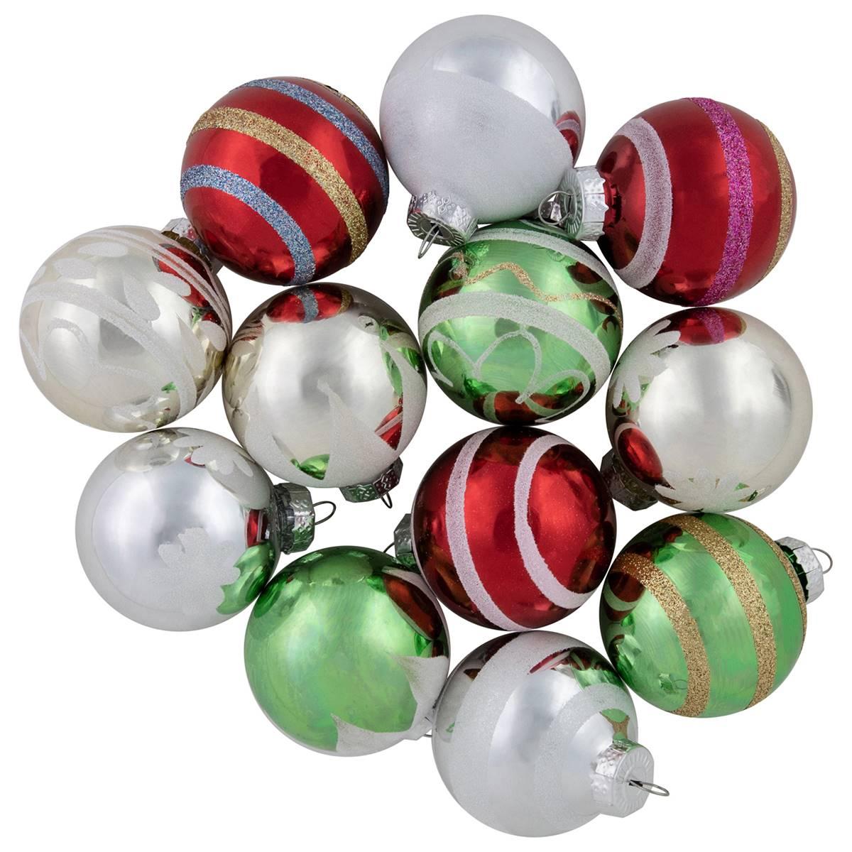 Northlight Vintage Glass Ball 12-pc. Christmas Ornament  One Size  Red
