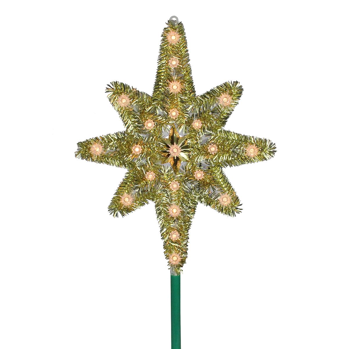 Northlight Lighted Gold Tone Star Of Bethlehem Christmas Tree Topper - Gold