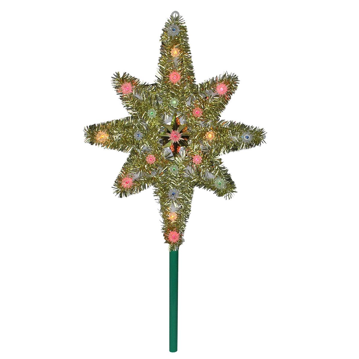 Northlight Lighted Gold Star Bethlehem Christmas Tree Topper  One Size  Yellow