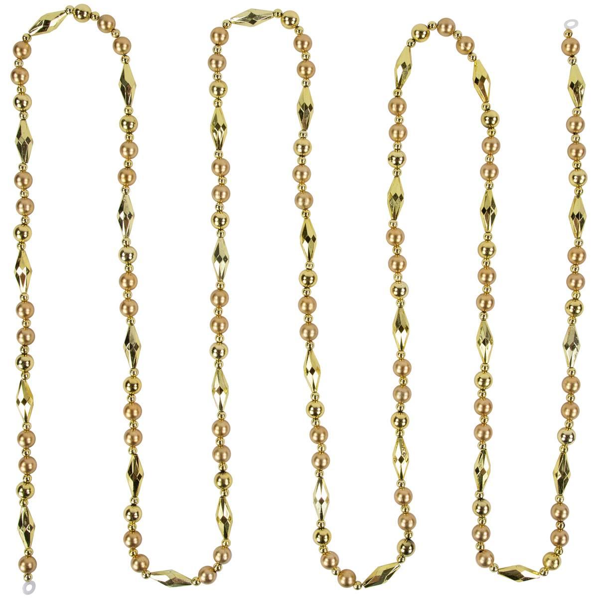 Northlight Shiny And Matte Beaded Unlit Christmas Outdoor Garland  One Size  Yellow