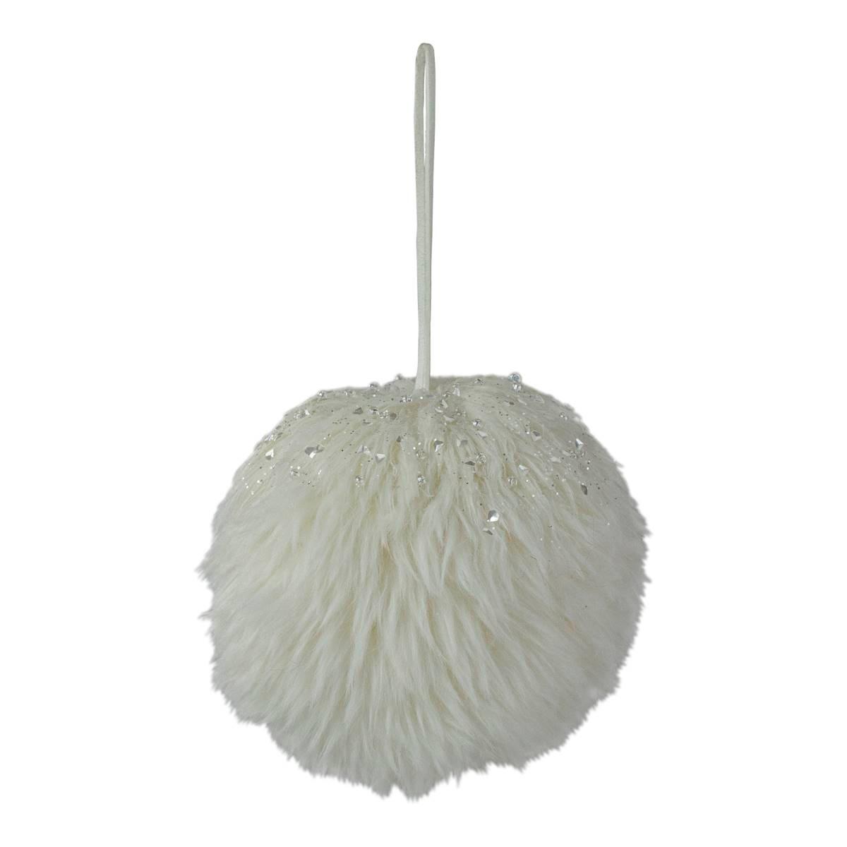Click here for Northlight 4-Inch White Faux Fur Hanging Christmas... prices