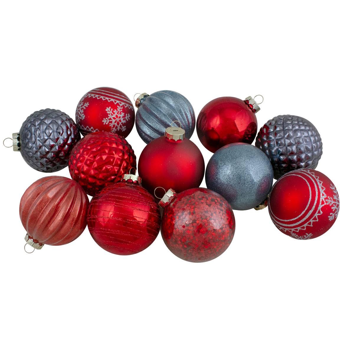 Click here for Northlight Red & Blue Glass Ball Christmas Ornamen... prices