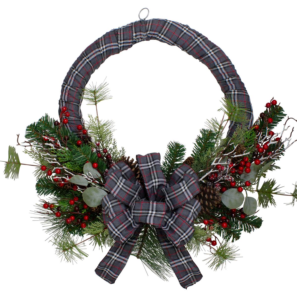 Click here for Northlight Grey and Red Plaid Artificial Christmas... prices