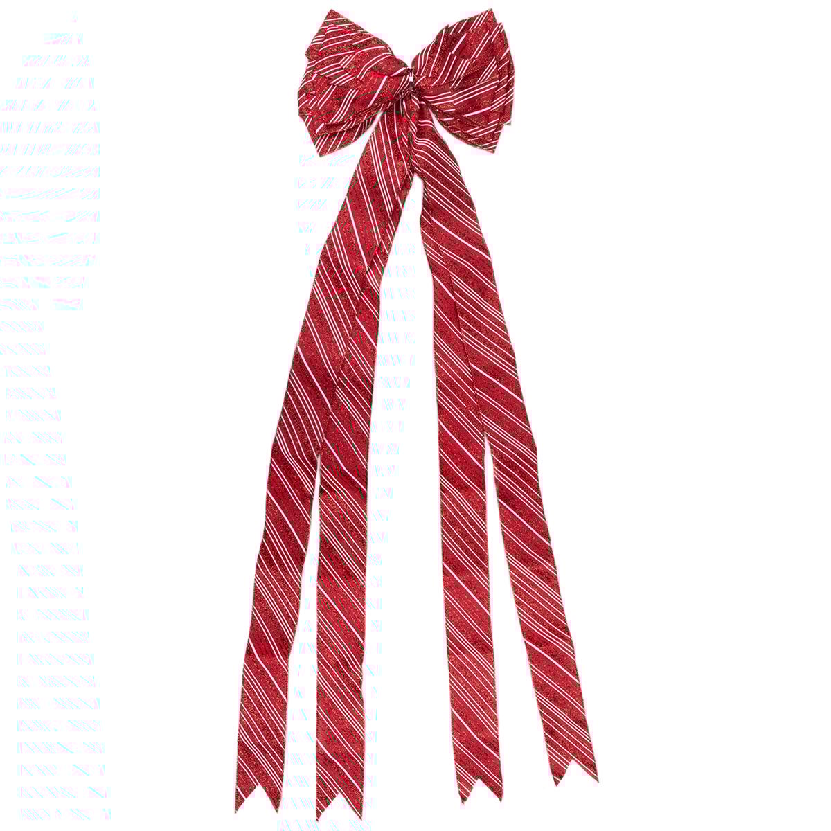 Northlight 48 X 10 Red And White Striped 16 Loop Bow Christmas Ornament  One Size  Red