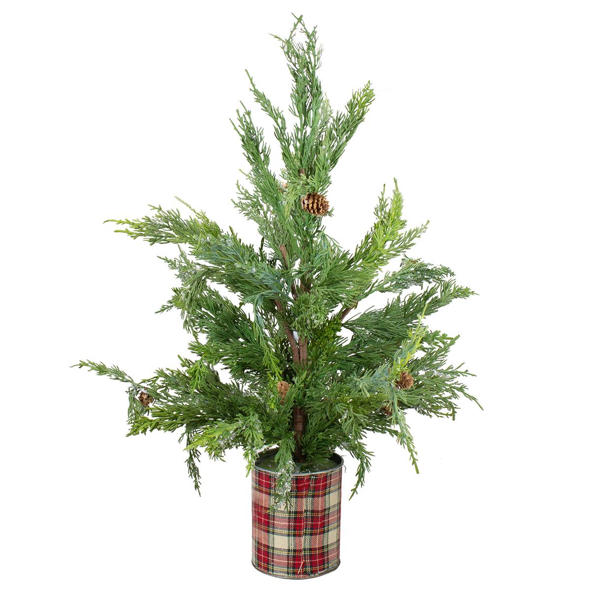 Northlight Iced In Pot Unlit 2 Foot Cedar Christmas Tree  One Size  Green