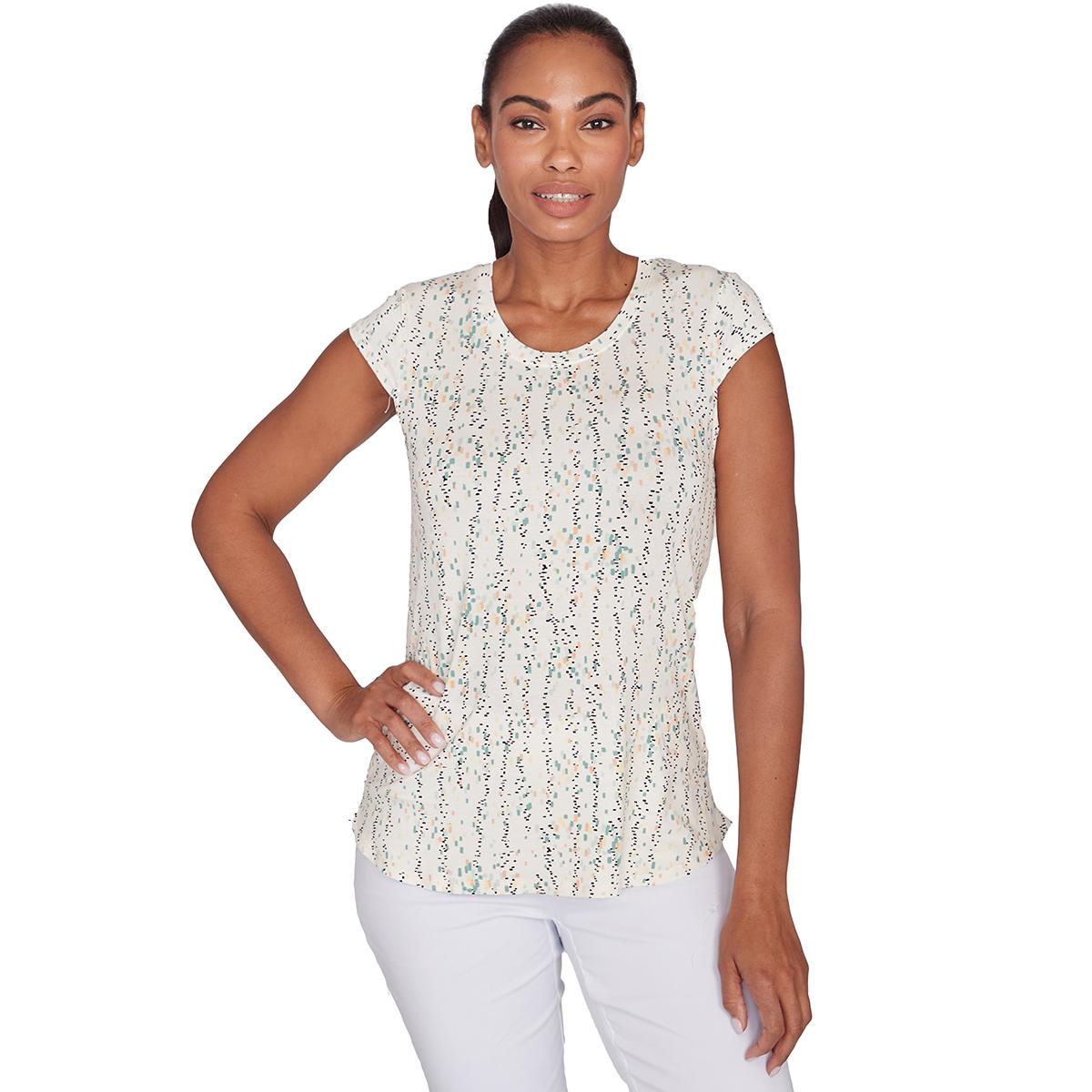 Click here for Womens Emaline Key Items Cap Sleeve Morsecode Roun... prices