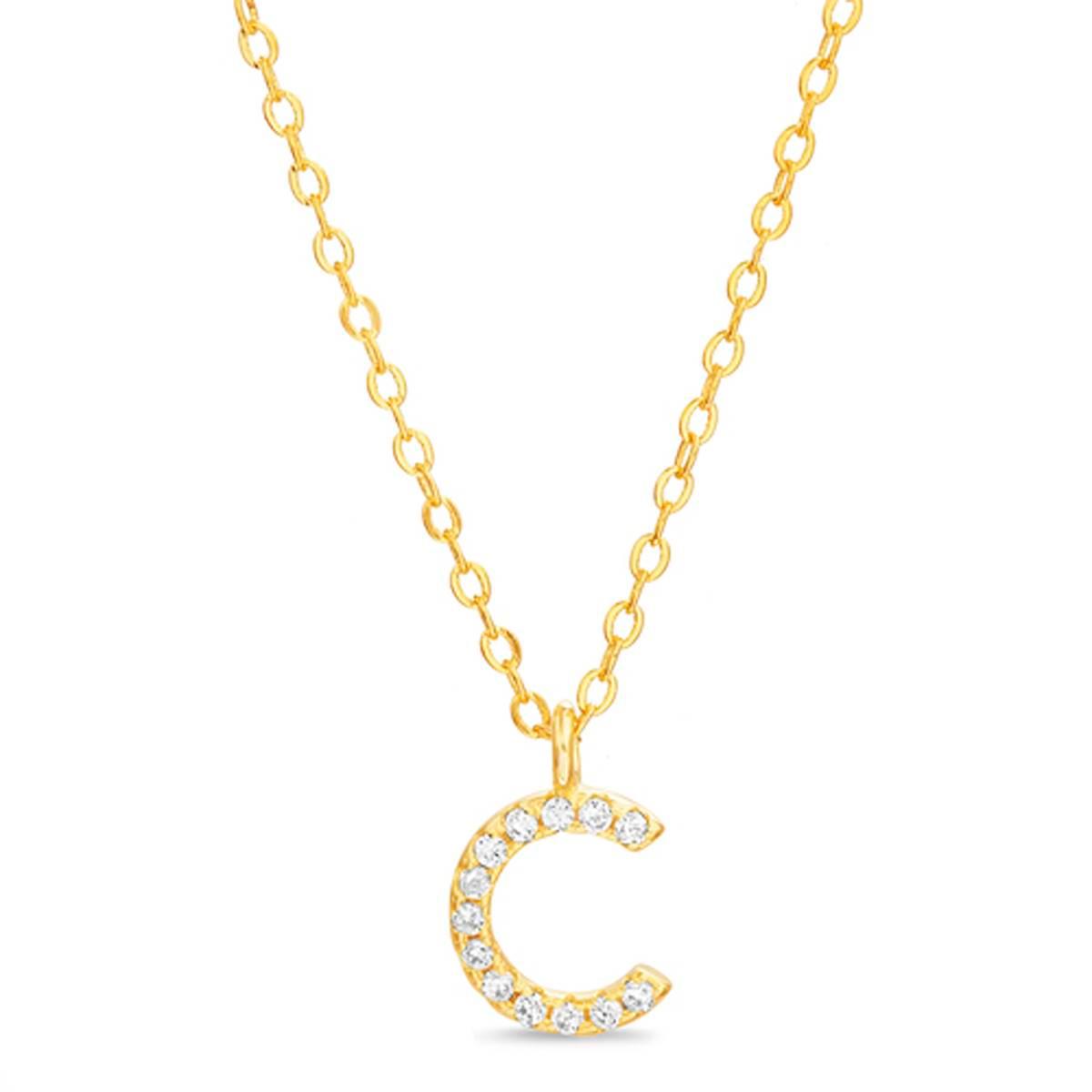 Click here for Gold Plating Over Sterling Silver C Initial CZ Pen... prices