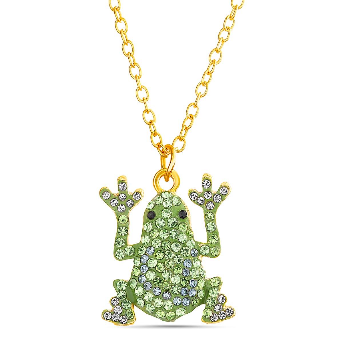 Click here for Crystal Kingdom Multi-Color Crystal Frog Pendant N... prices