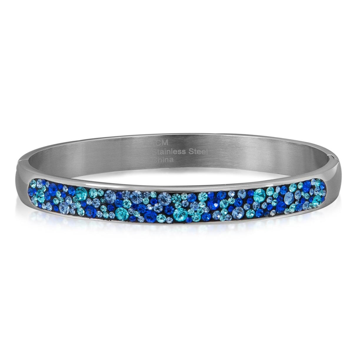 Click here for Stainless Steel Multi Crystal Bangle Bracelet prices