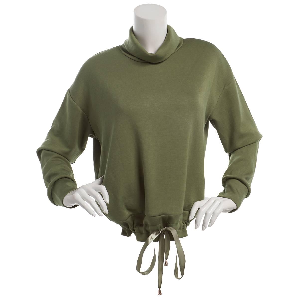 Click here for Womens Como Blu Turtleneck with Banded Tie Hem Swe... prices