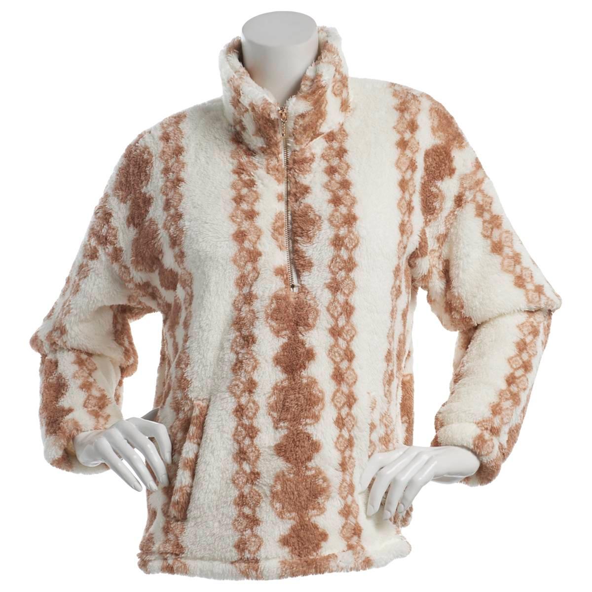 Click here for Womens Como Blu Mock Neck 1/2 Zip Up Sherpa Jacket prices