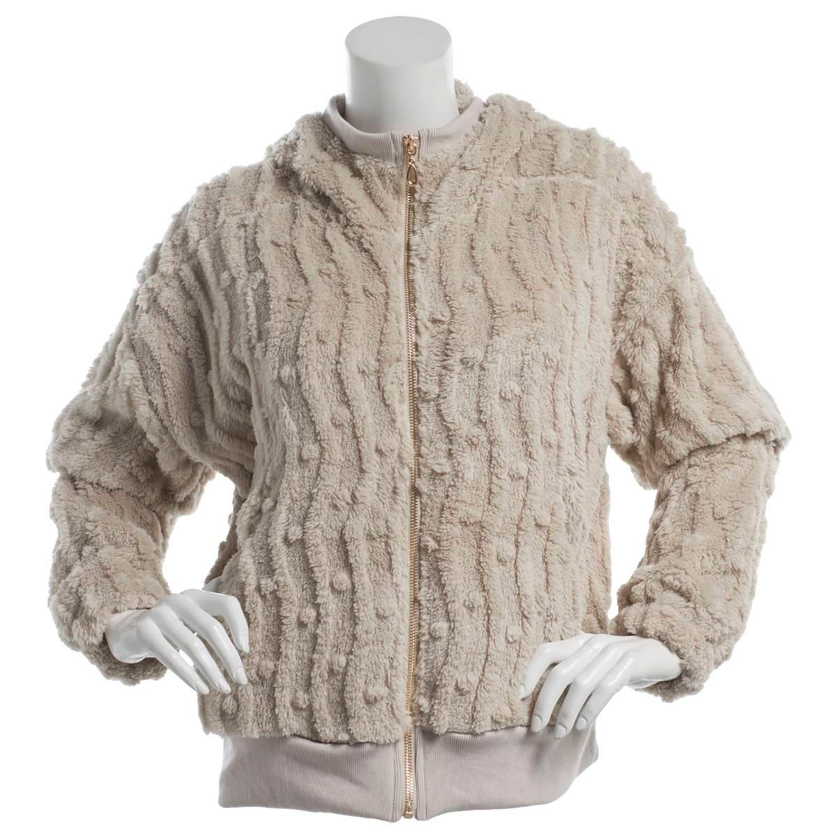 Click here for Womens Como Blu Hooded Zip Up Sherpa Jacket prices