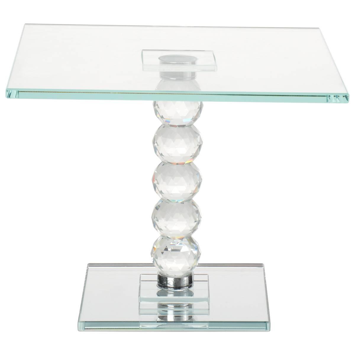 Click here for Circle Glass Square Crystal Dessert Stand with Mir... prices