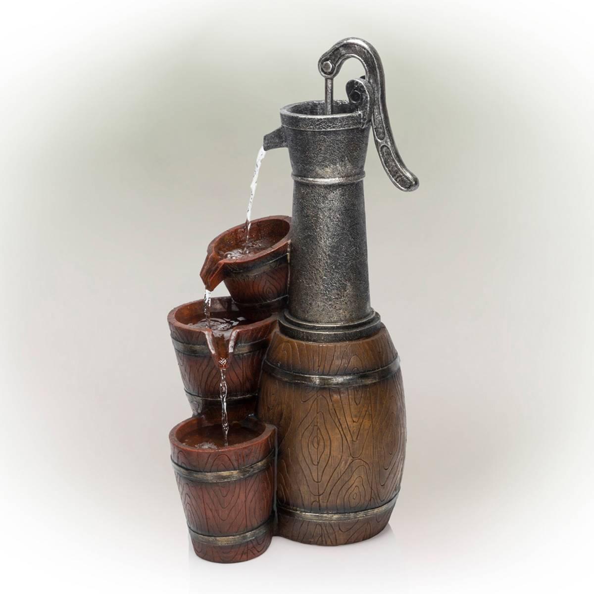 Click here for Alpine 24in. Vintage Barrel Water Pump w/ Buckets... prices