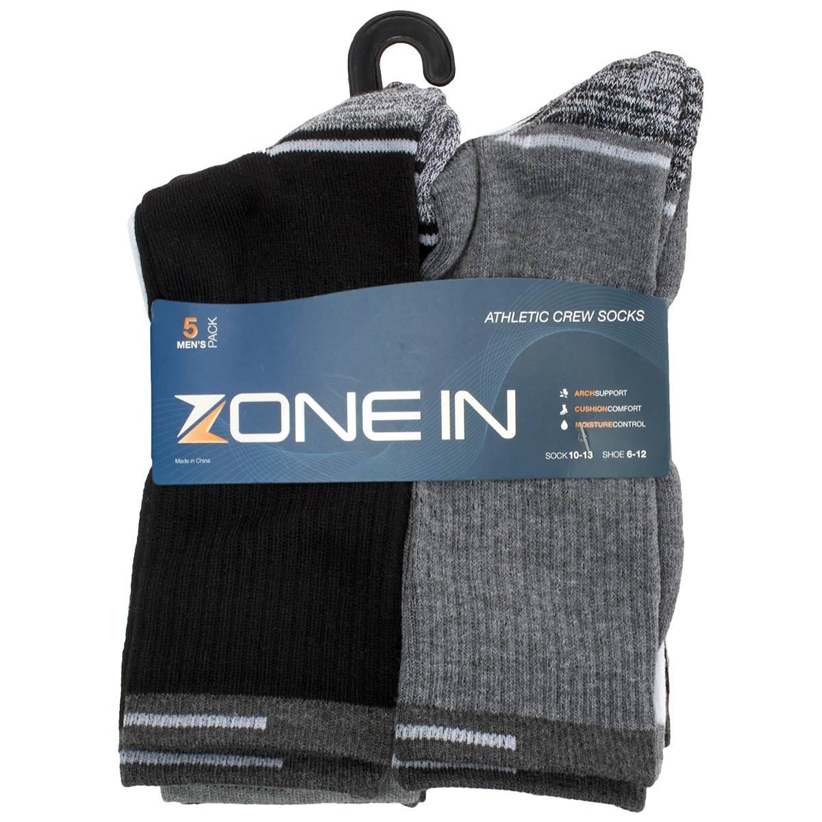 Click here for Mens Zone In 5pk. Solid & Marled Crew Socks prices