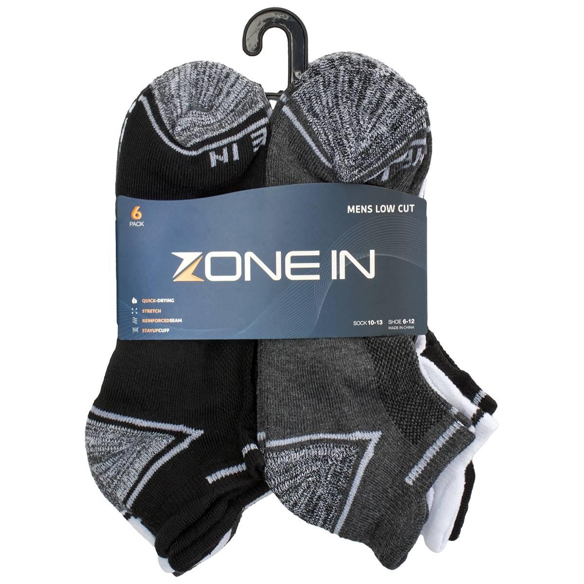 Click here for Mens Zone In 6pk. Cushion Low Cut Socks - Black/Wh... prices