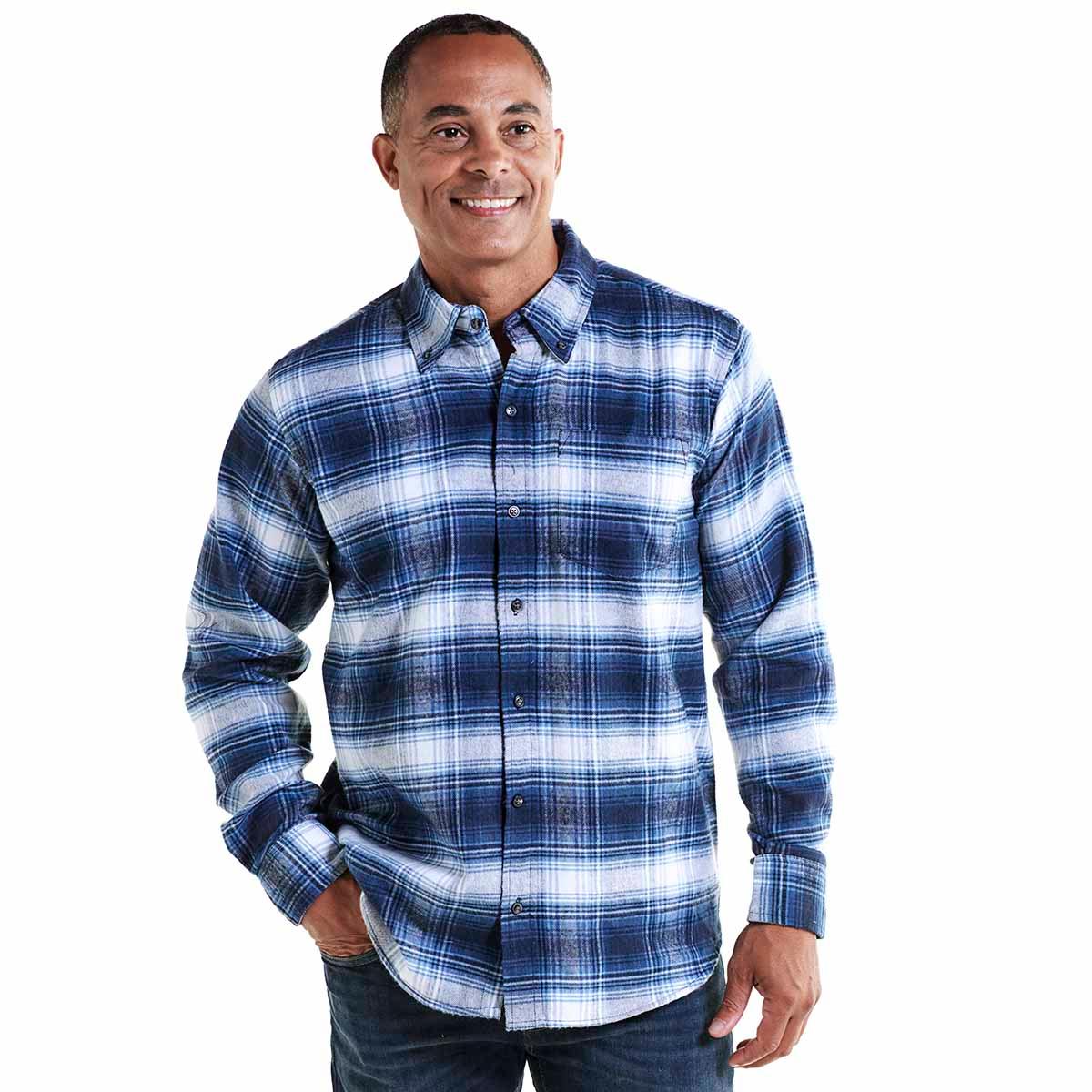 Click here for Mens Jackson Hole Flannel Shirt - Chambray Blue prices